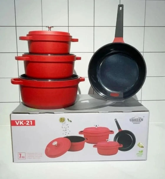 Uakeen Germany Induction Die-Cast Granite Cookware Set 7pcs VK-21 ...
