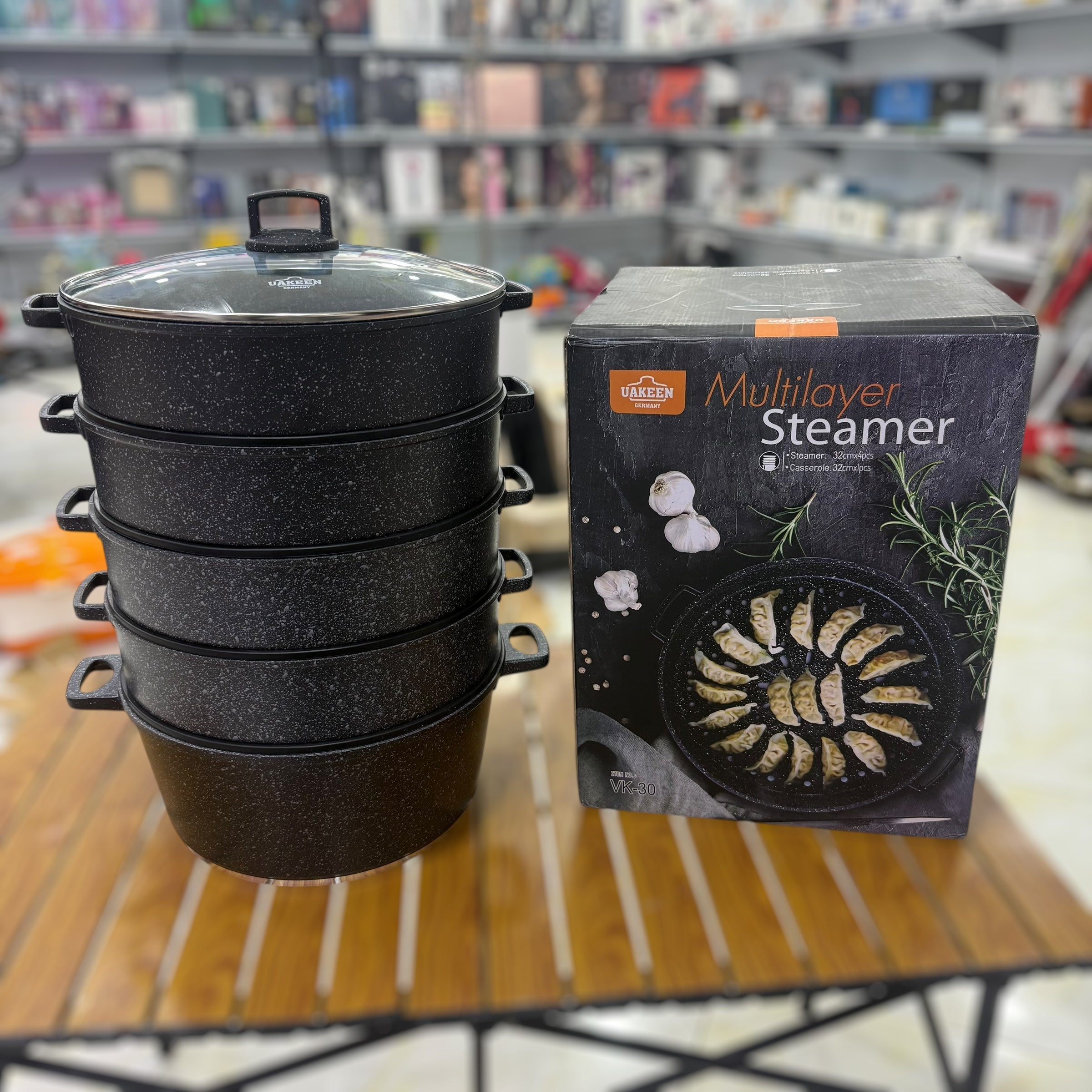 Uakeen Germany Induction Die-Cast Granite Multilayer Steamer VK-30 ...